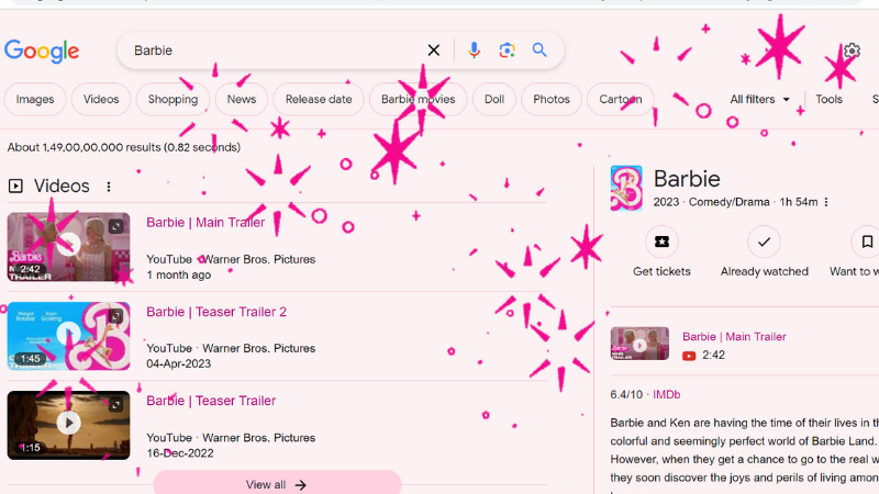 Did you try typing ‘Barbie’ on Google? Here’s what magic you get
