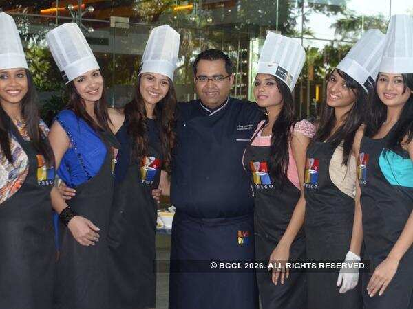 Miss India finalists with celebrity Chef Ajay Chopra