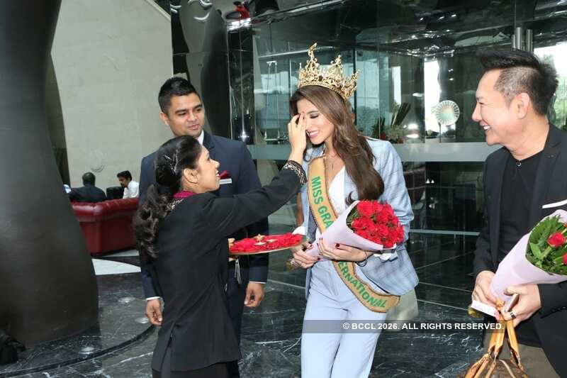 Miss Grand International 2017 María José Lora arrives in Mumbai