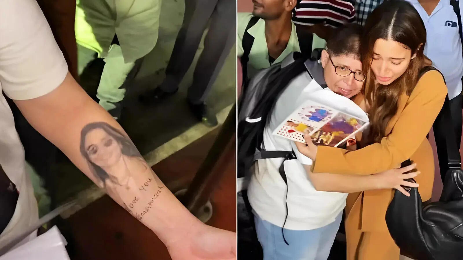 Tamannaah Bhatia tears up after seeing a tattoo of her face on her fans arm. Watch video