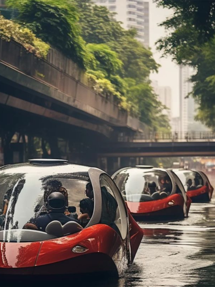 Reporting From The Future: AI Imagines Dome Boats Sailing Through Delhi ...