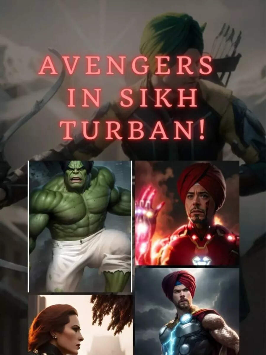 AI imagines Avengers wearing Sikh Turban - Hulk, Captain America, Iron ...