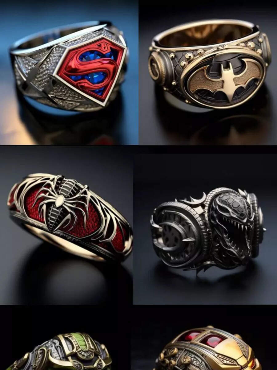AI Designed Custom Superhero Rings: Superman, Spiderman, Iron Man ...
