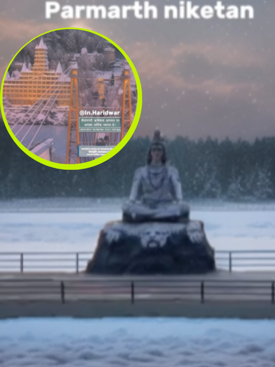 ai create images of rishikesh snowfall laxam jhula ram setu parmarth ...