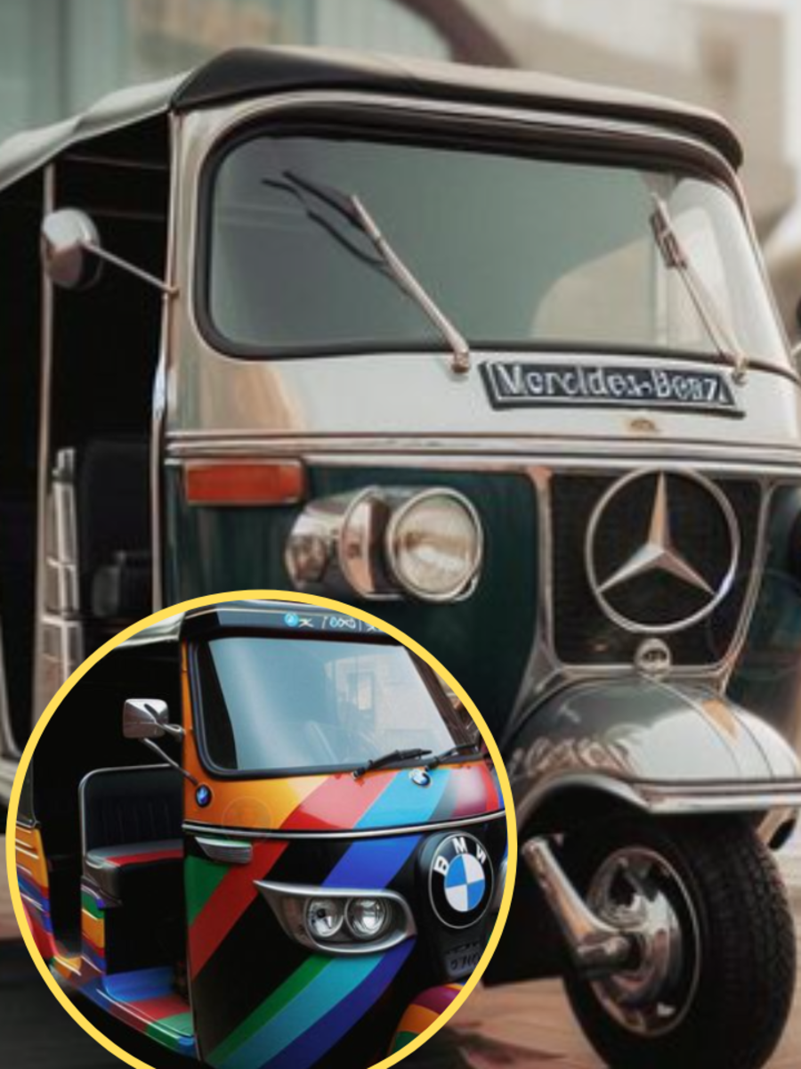 Mercedes BMW Auto Rickshaw, Tesla Auto Rickshaw AI Image, AI Auto ...