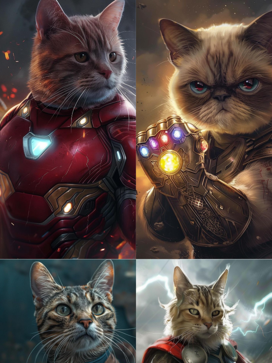 AI Imagines Cats As Avengers: Thanos Cat, Iron Cat, Captain Catmerica ...