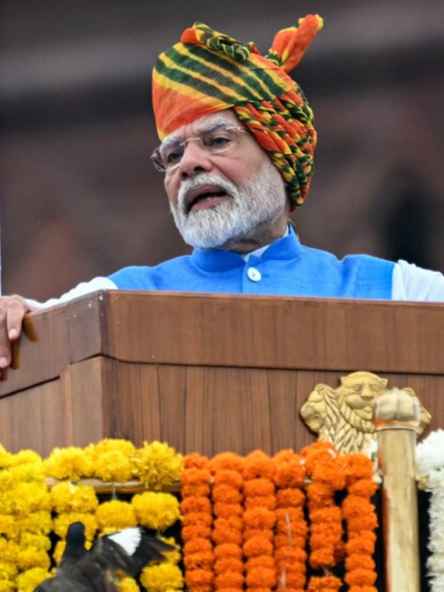 In Pics Pm Modi Delivers Longest Ever I Day Speech Times Now