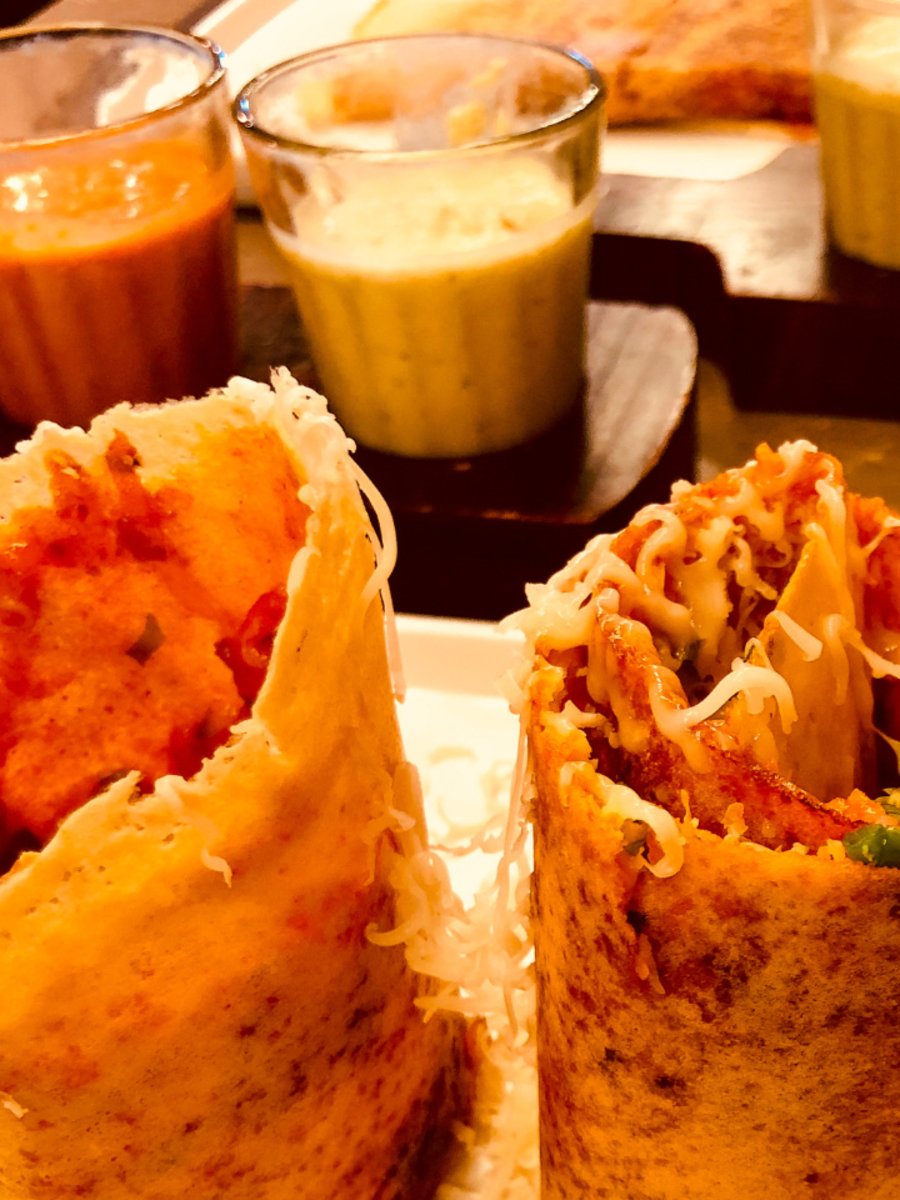 This Indian Chinese Fusion Spring Roll Dosa With Coconut Chutney To Try ...