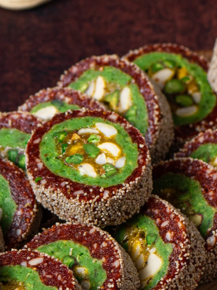Anjeer Roll, A Fig Dessert Topped With Dry Fruits Festive Feasting ...