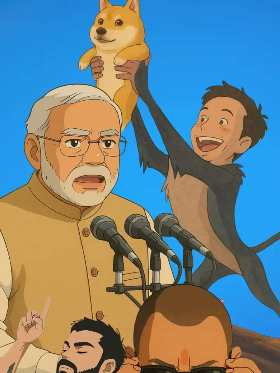 Ghibli image magic sparks on social media see modi musk Yogi meloni ...