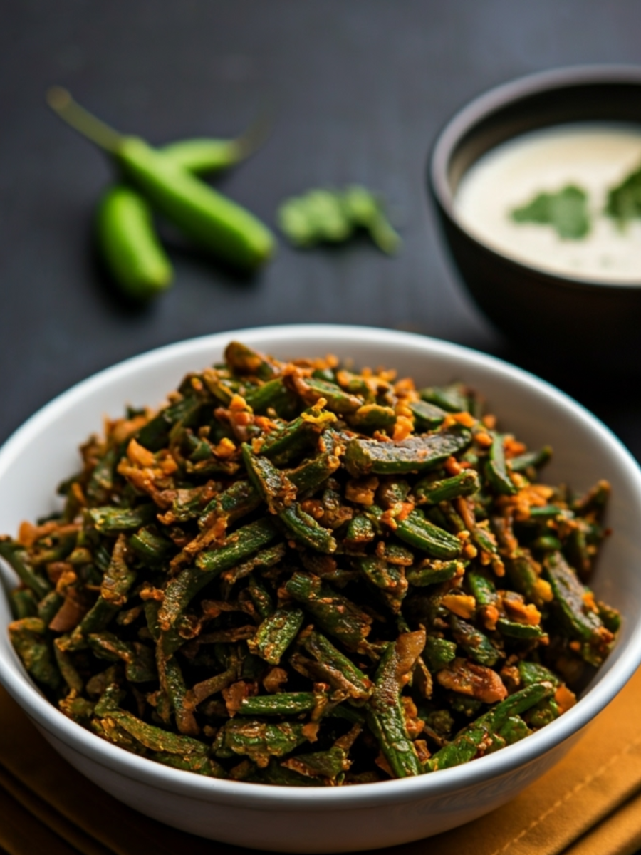 Punjabi Style Bhindi Masala Paired With Laccha Paratha For Lunch, Food ...