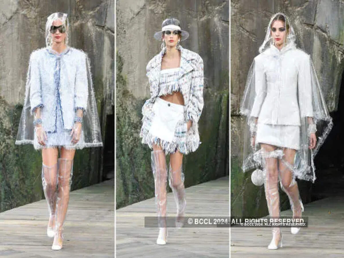 Chanel models wore see-through rain gear at Paris Fashion