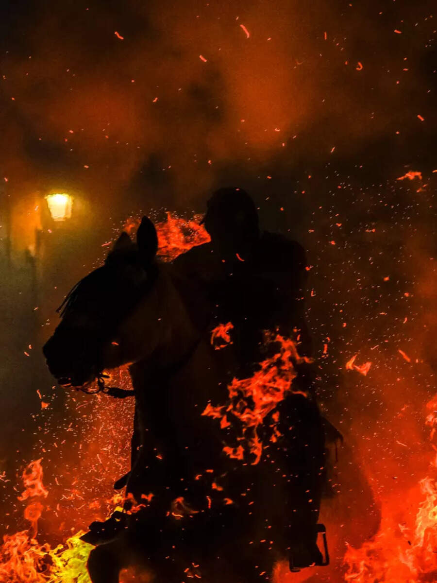 Spanish Ghost Riders! Stunning images of the 'Bonfire Festival' that ...