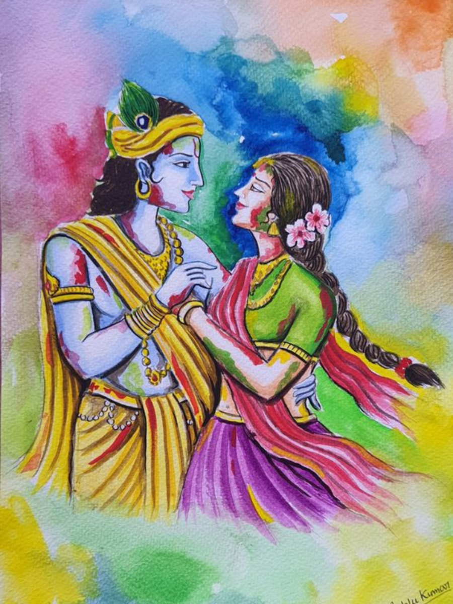 Holi drawing: Radha Krishna Holi drawing designs and ideas | Times Now